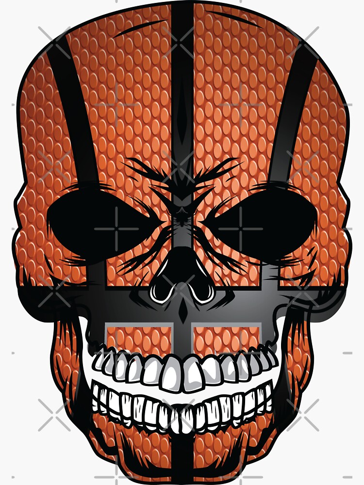 "Scary basketball skull face " Sticker for Sale by Donutlovers | Redbubble