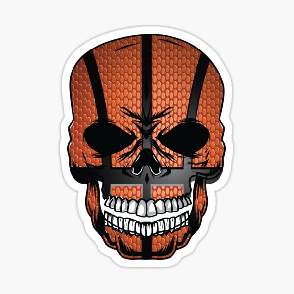 "Scary basketball skull face " Sticker for Sale by Donutlovers | Redbubble