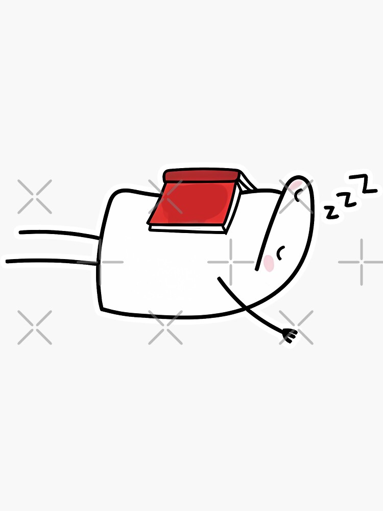 "Flork sleeping while reading" Sticker for Sale by bippity-boppity ...
