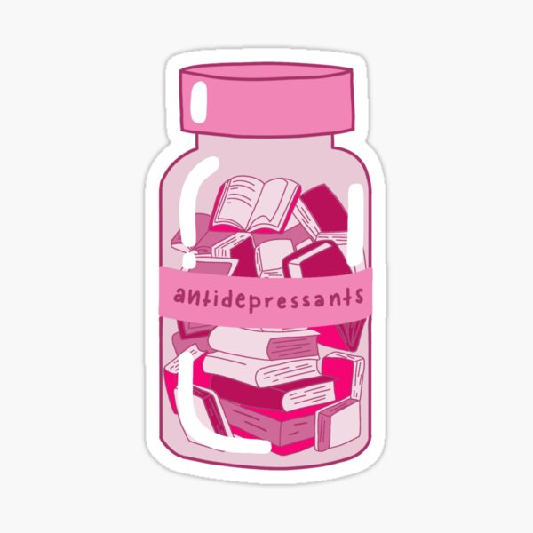 "FUNNY BOOK STICKER: BOOK ANTIDEPRESSANTS" Sticker for Sale by ...