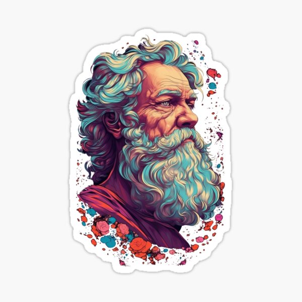 "The Socrates Canvas: Philosophy Meets Art" Sticker for Sale by ...