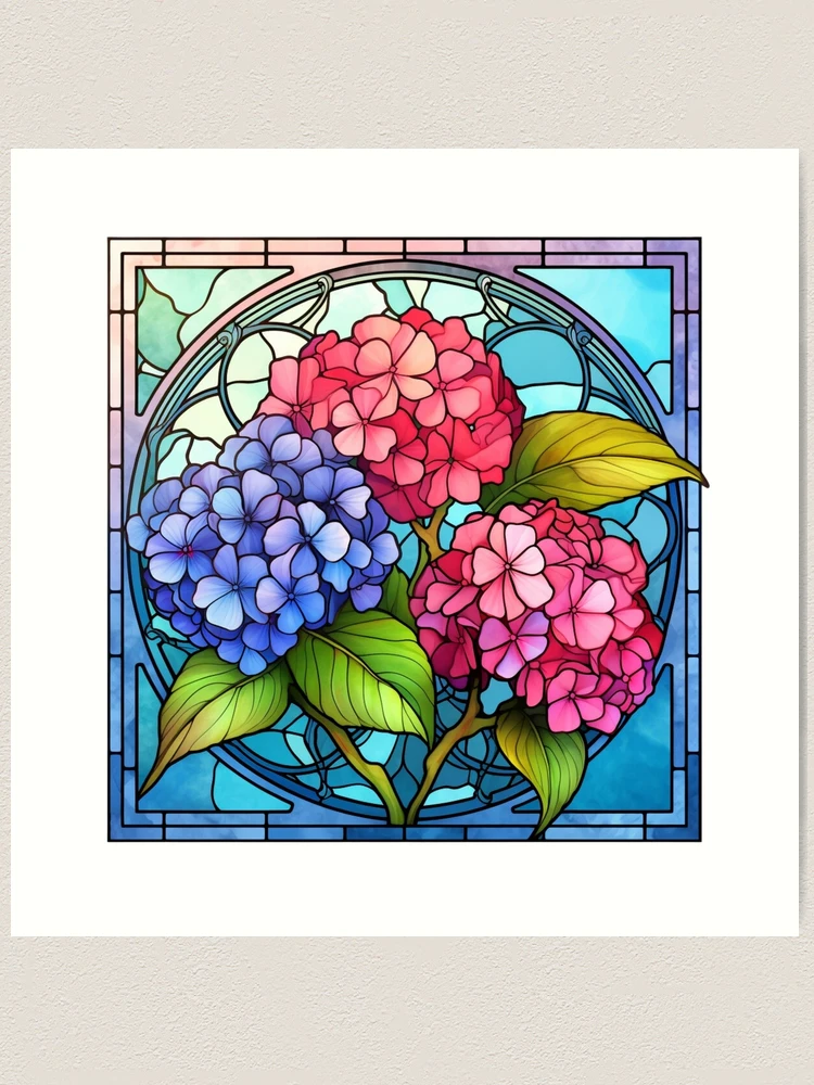 Hydrangea Stained Glass Patterns Stained Glass Blue Hydrangea, Blue