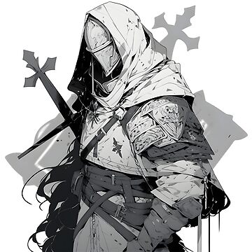 "Medieval Anime Templar Knight " Sticker for Sale by Spell-Craft ...