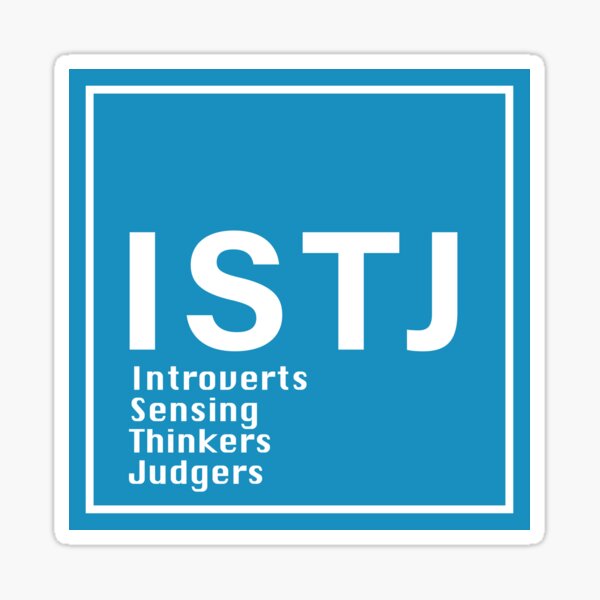 "MBTI, ISTJ , 16 Personalities , blue" Sticker for Sale by princessmi ...