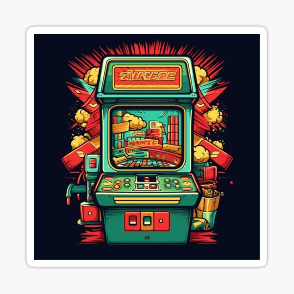"Vintage Arcade" Sticker for Sale by GoodOldVintage | Redbubble