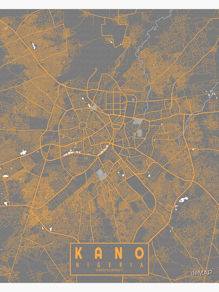 "Kano City Map of Nigeria - Bauhaus" Poster for Sale by deMAP | Redbubble