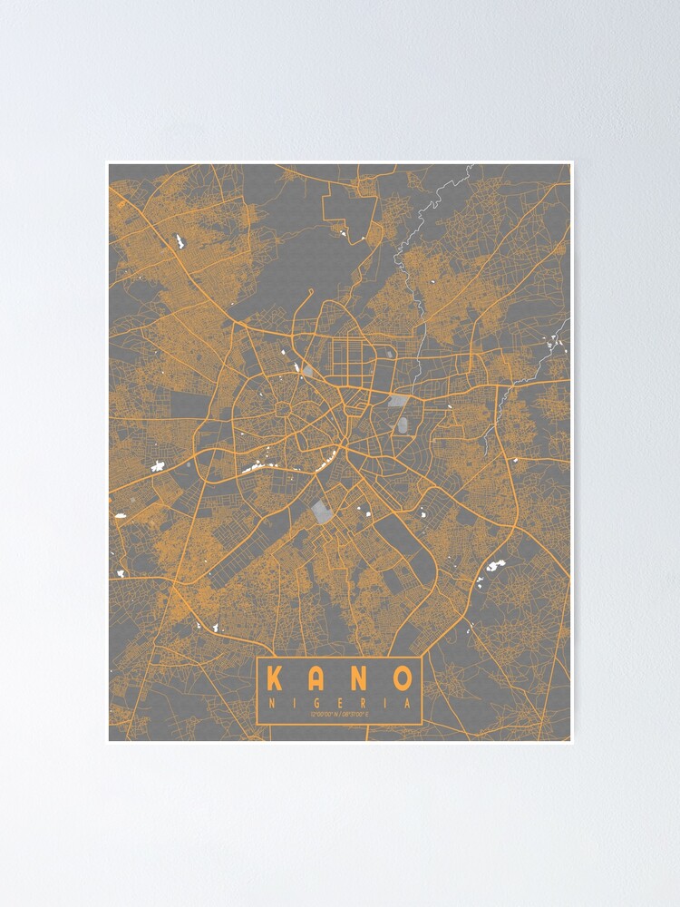 "Kano City Map of Nigeria - Bauhaus" Poster for Sale by deMAP | Redbubble