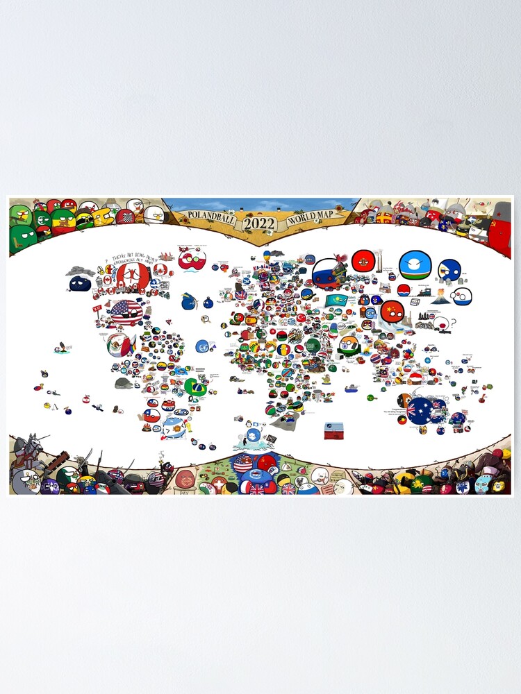 "2022 Countryballs World Map!" Poster for Sale by country-ball | Redbubble