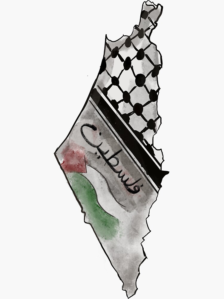 "Palestine Map" Sticker for Sale by Nour Wazir | Redbubble