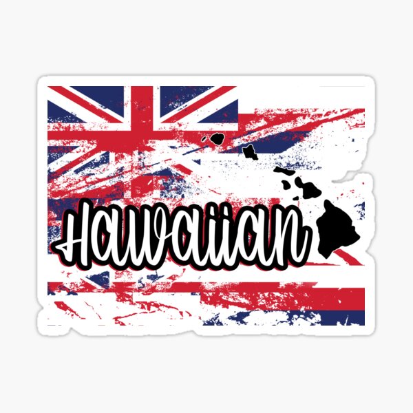 "Hawaiian Flag with Hawaiian islands " Sticker for Sale by J Uila ...