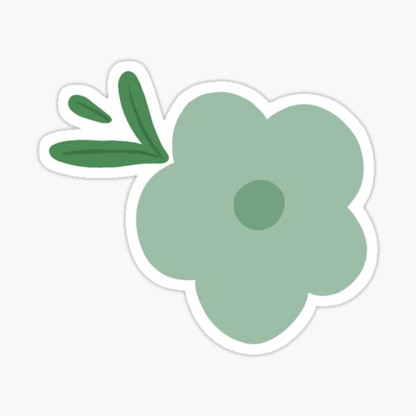 "Cute Pastel Sage Green Flower and Leaf Design" Sticker for Sale by ...