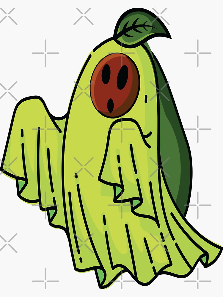 "Scary avocado fruit halloween ghost " Sticker for Sale by Donutlovers ...