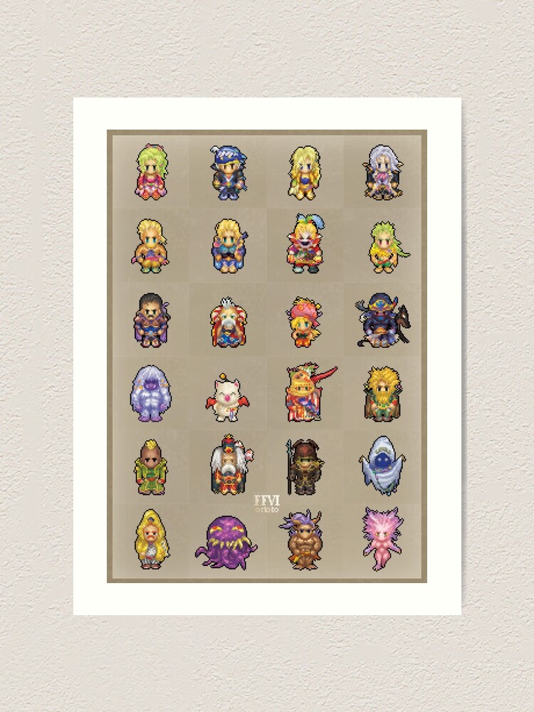 "FFVI Amano Sprites" Art Print for Sale by orioto | Redbubble