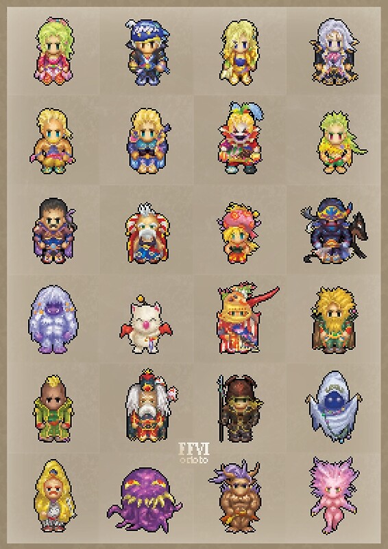 "FFVI Amano Sprites" by orioto | Redbubble