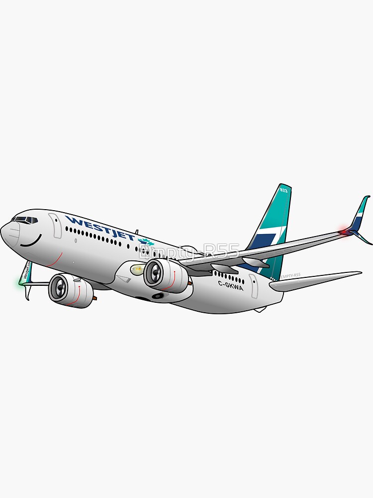 "Boeing 737-800 Westjet" Sticker for Sale by Empty-R55 | Redbubble