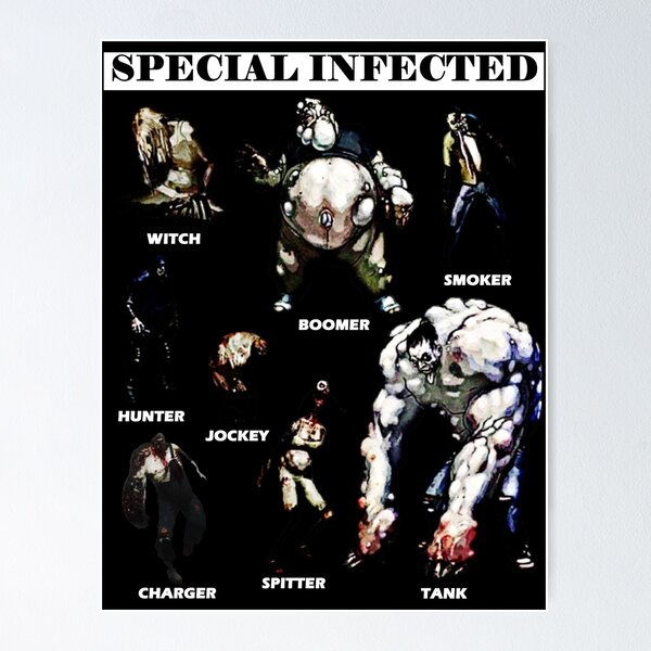 "Left 4 Dead - Special Infected (white)" Poster for Sale by red-leaf ...