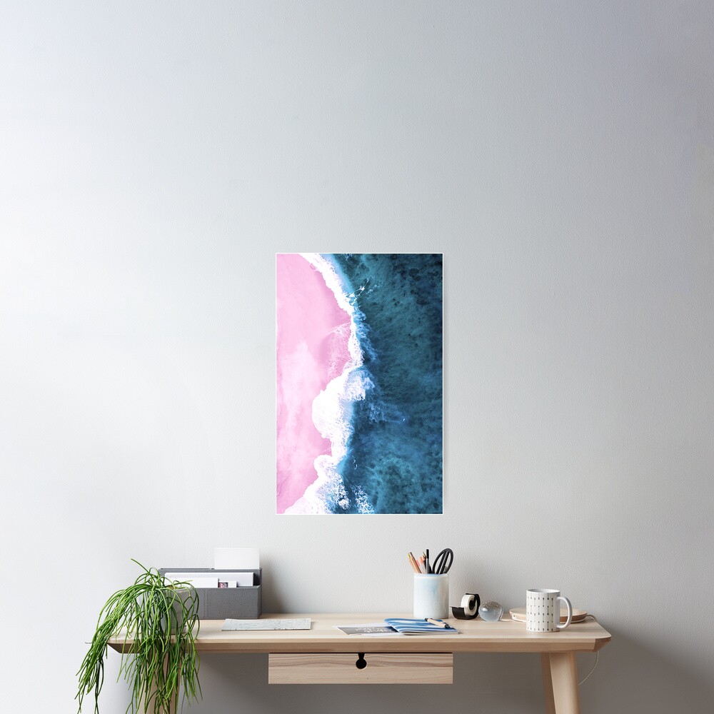 "Pink Sand Meets the Ocean" Poster for Sale by Claireandrewss | Redbubble