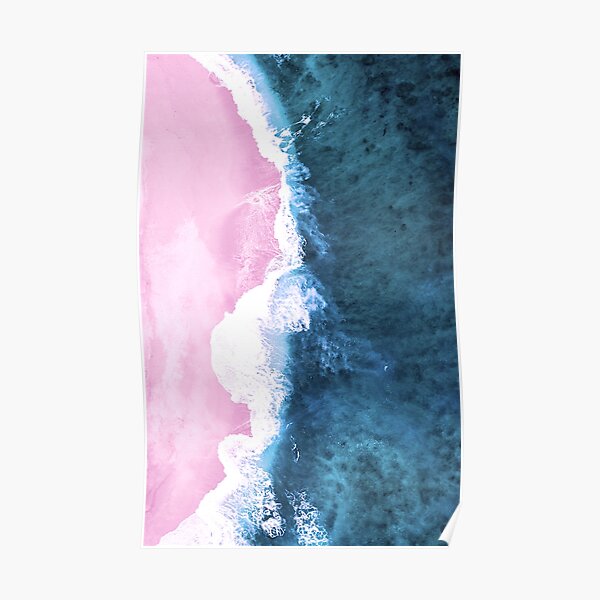 "Pink Sand Meets the Ocean" Poster for Sale by Claireandrewss | Redbubble