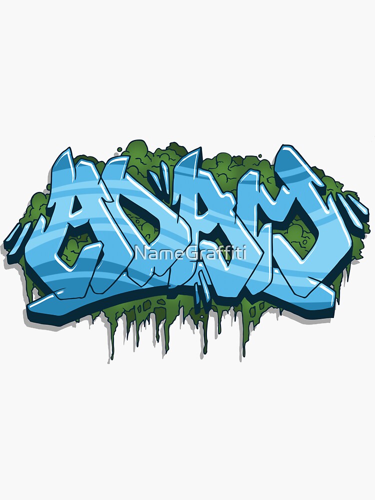 "Adam Graffiti Lettering" Sticker for Sale by NameGraffiti | Redbubble