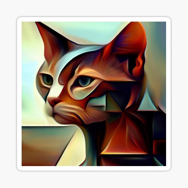 "Cubic cat" Sticker for Sale by Acrobatic-Cats | Redbubble