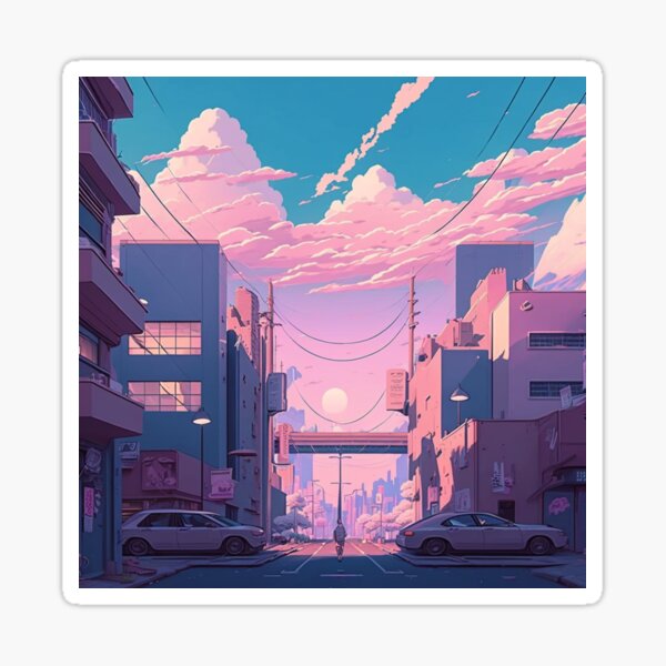 "Pink - Lofi Art" Sticker for Sale by Lofi-Universe | Redbubble