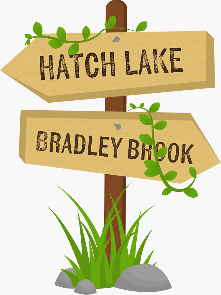 "Hatch Lake Bradley Brook Trail Signs" Sticker for Sale by Andrea Long ...