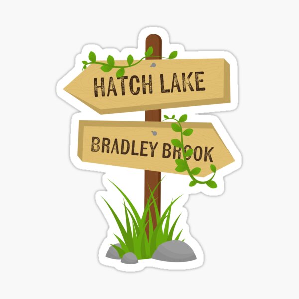 "Hatch Lake Bradley Brook Trail Signs" Sticker for Sale by Andrea Long ...