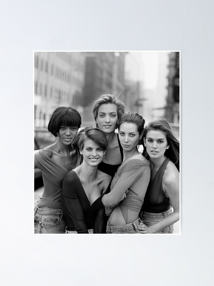 "90s Top 5 Supermodel" Poster for Sale by Mieke Sudiro | Redbubble