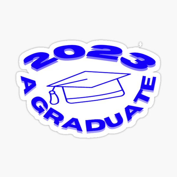 "graduate 2023 logo" Sticker for Sale by Masked-Designer | Redbubble