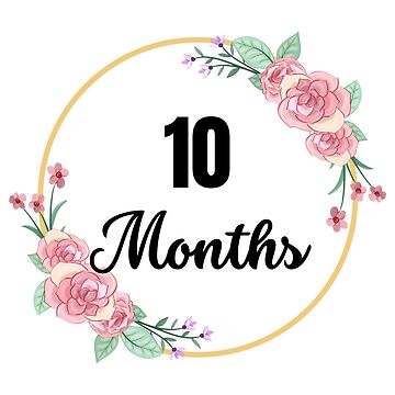 "10 Months Milestone Baby Girl Pink Floral Script" Sticker for Sale by ...