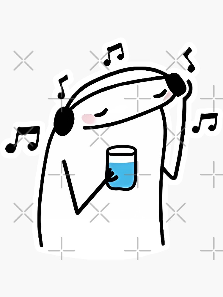 Pegatina for Sale con la obra «Pegatina Flork escuchando música» de ...