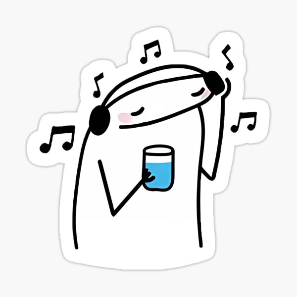 Pegatina for Sale con la obra «Pegatina Flork escuchando música» de ...