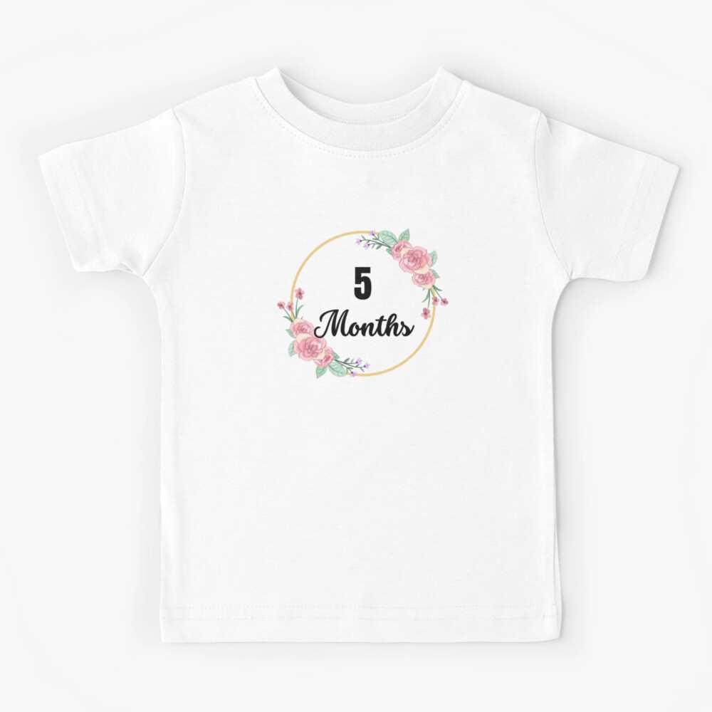 "5 Months Milestone Baby Girl Pink Floral Script" Sticker for Sale by ...