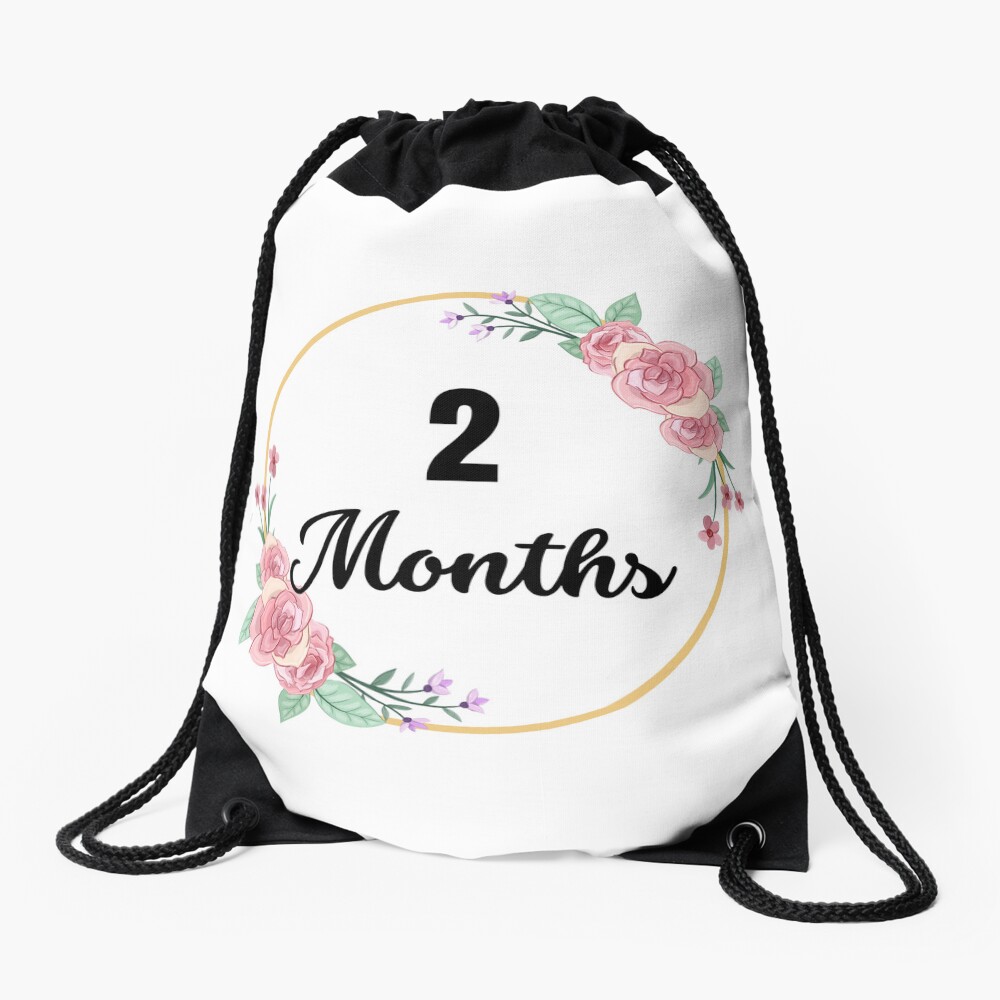"2 Months Milestone Baby Girl Pink Floral Script" Sticker for Sale by ...