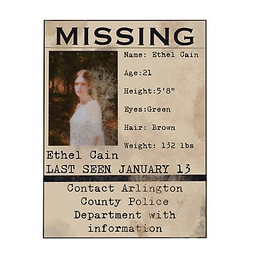 "Ethel Cain Missing Poster" Sticker for Sale by Hannahrose96 | Redbubble