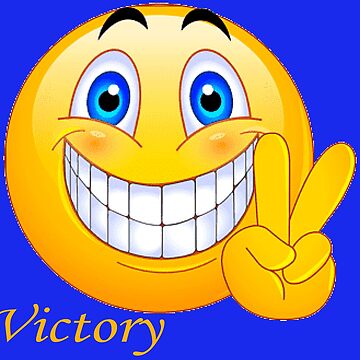 "Friendly emoticon, emoji. Victory emoji." Sticker for Sale by DSVUA ...
