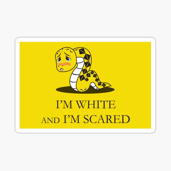 "I'm White and I'm Scared" Sticker for Sale by FosterChild7 | Redbubble