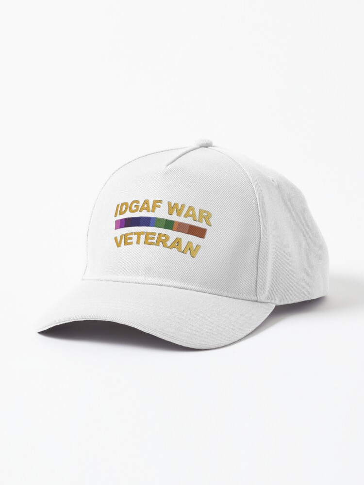 "IDGAF WAR VETERAN " Cap for Sale by Twistedpairs | Redbubble