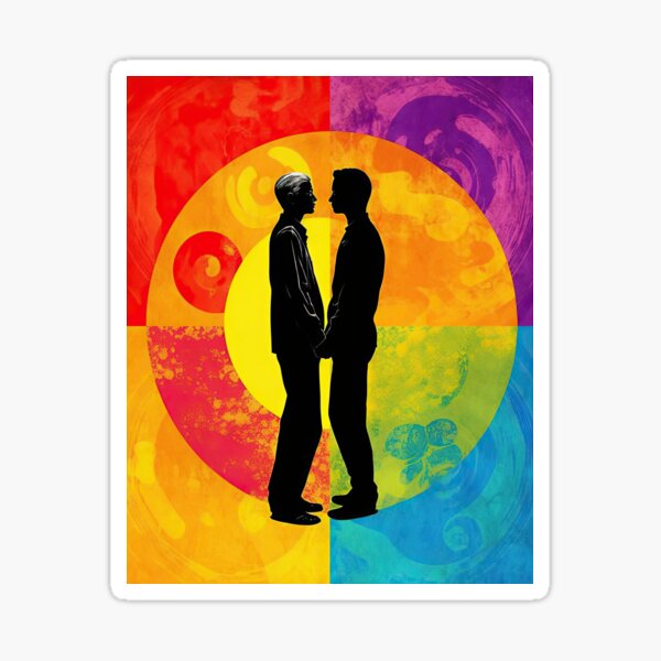 "Gay Pride two young men facing each other while holding hands ...