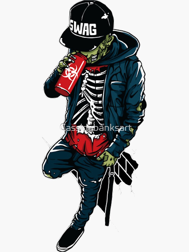 "Dope zombie" Sticker by Cassidybanksart | Redbubble