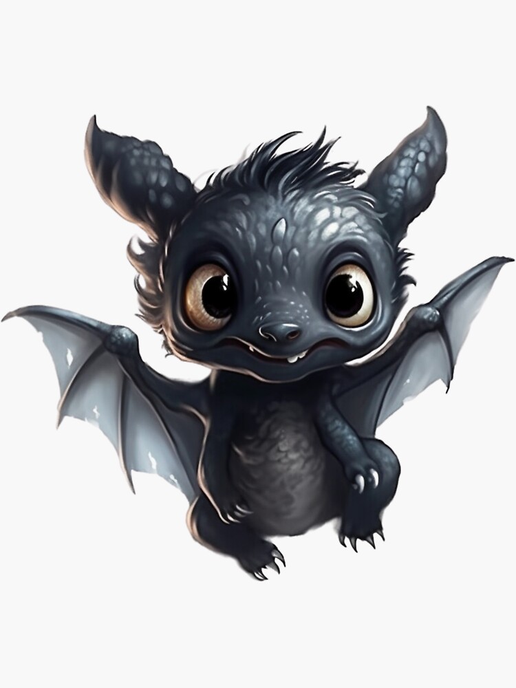 "Cute black dragon" Sticker for Sale by HarriPaloma | Redbubble