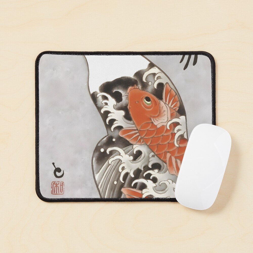 "Ukiyo e Cat Tattoo Red Carp" Art Board Print for Sale by outdoorway ...