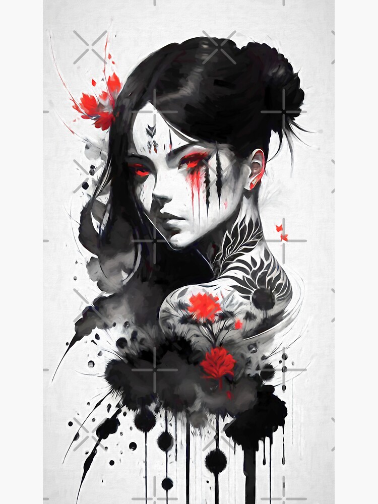 "Japan Ink Style Women" Sticker for Sale by jpvoodoo | Redbubble