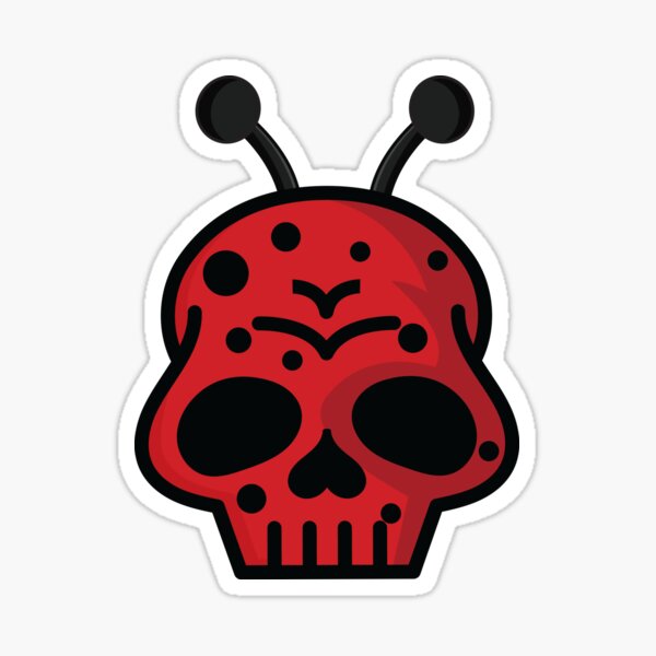 "Red ladybug insect skull face " Sticker for Sale by Donutlovers ...