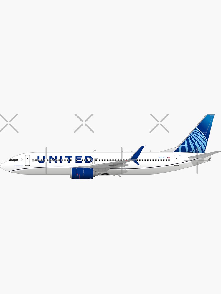 "United Boeing 737-800" Sticker for Sale by CzechFloridaMan | Redbubble