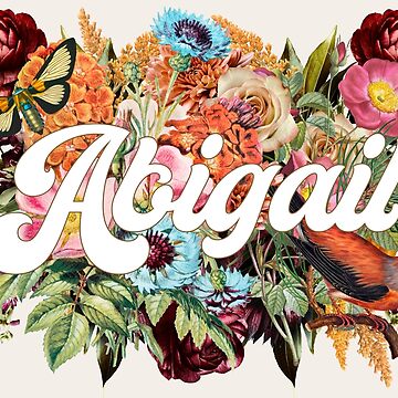 "Abigail Vintage Flower Name Collage" Sticker for Sale by Trish Dish ...