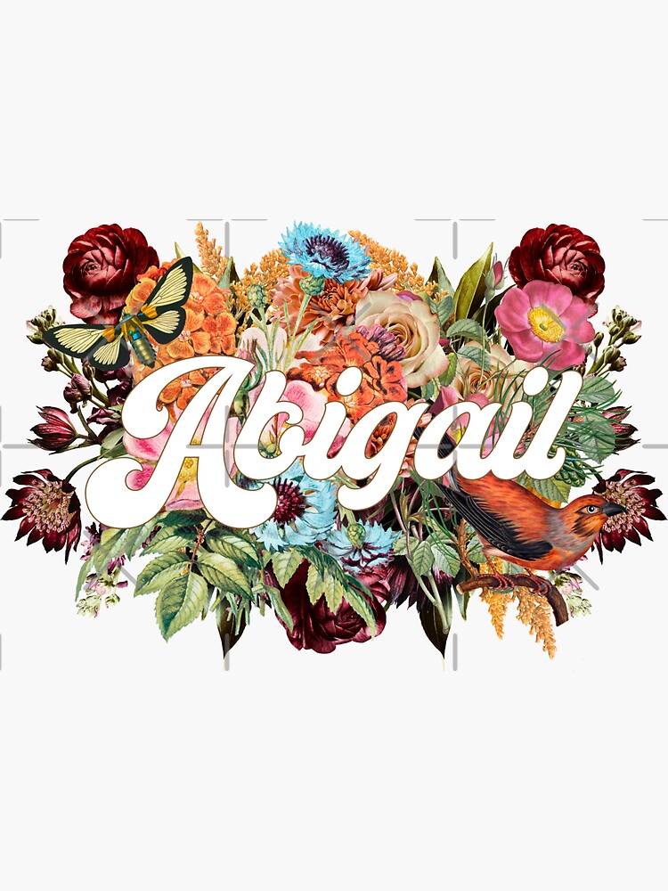"Abigail Vintage Flower Name Collage" Sticker for Sale by Trish Dish ...