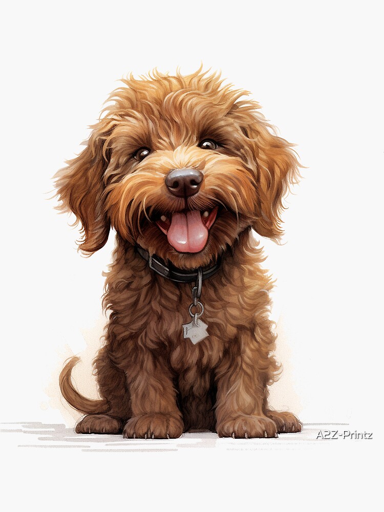 "Cute Labradoodle Dog" Sticker for Sale by A2Z-Printz | Redbubble
