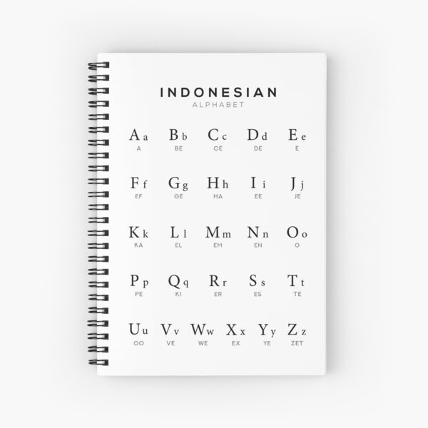 "Indonesian Alphabet Chart, White" Journal for Sale by typelab | Redbubble
