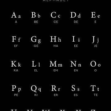 "Indonesian Alphabet Chart, Black" Poster for Sale by typelab | Redbubble
